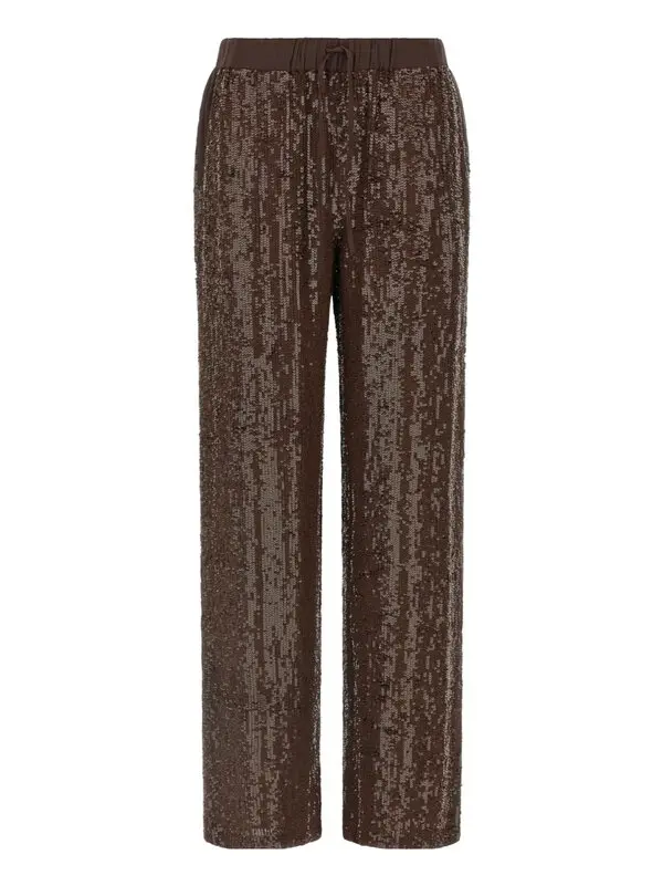 P.a.r.o.s.h Gaven Sequin Straight-leg Pants - Brown