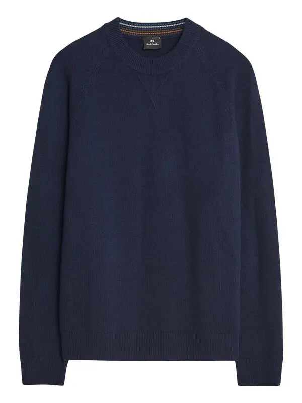 Paul Smith 100% Merino Wool Crewneck Sweater - Navy