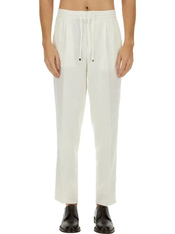 Brunello Cucinelli Linen Pants With Stretch For - Ivory