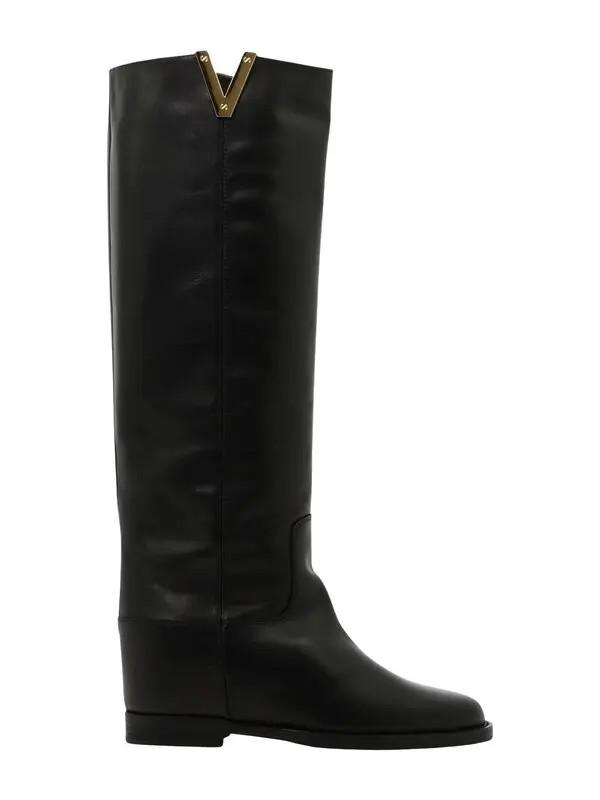 VIA ROMA 15 Chic Leather Boots - Black