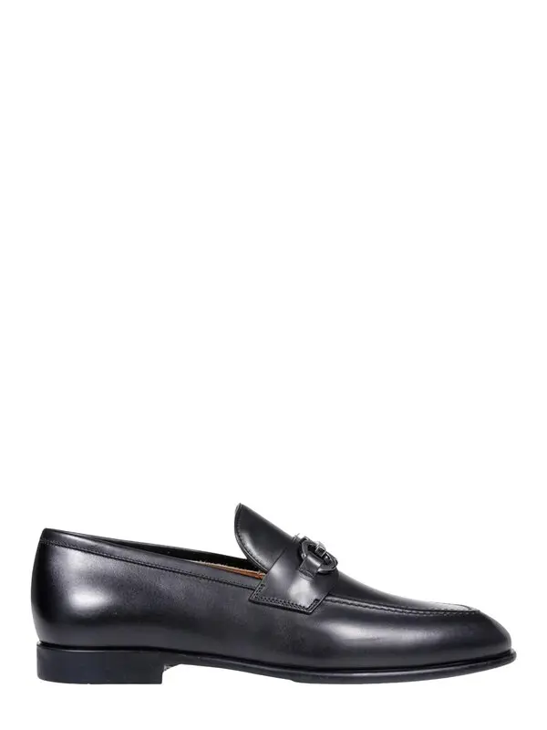 FERRAGAMO 100% Calf Leather Flat Shoes For - Black