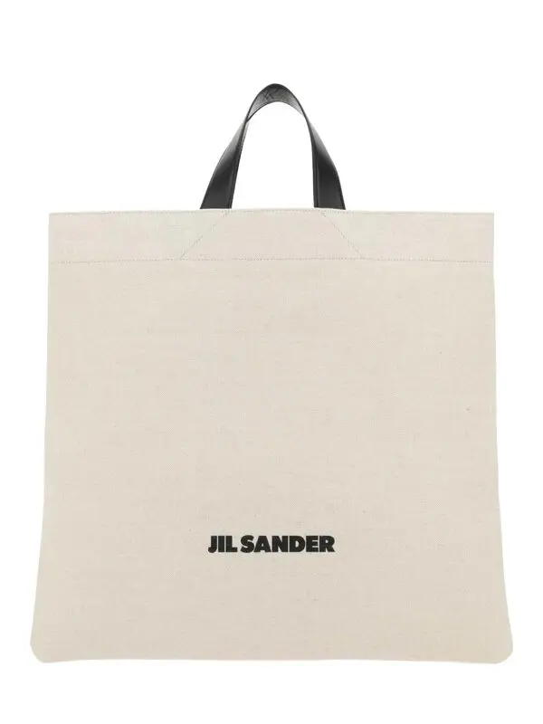 JIL SANDER Sand Canvas Shopping Bag - Brown