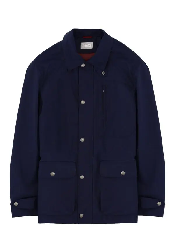 Brunello Cucinelli Wool Canvas Sports Jacket - Blue
