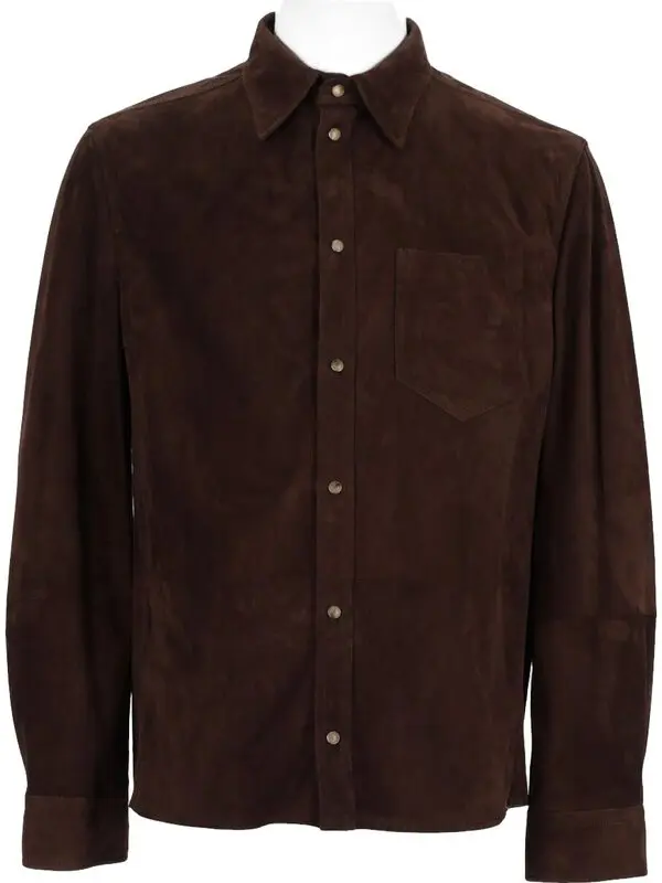 Brunello Cucinelli Suede Jacket Shirt - Brown