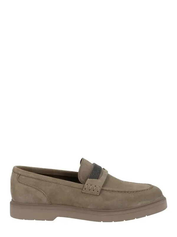 Brunello Cucinelli Leather Loafers - Dove