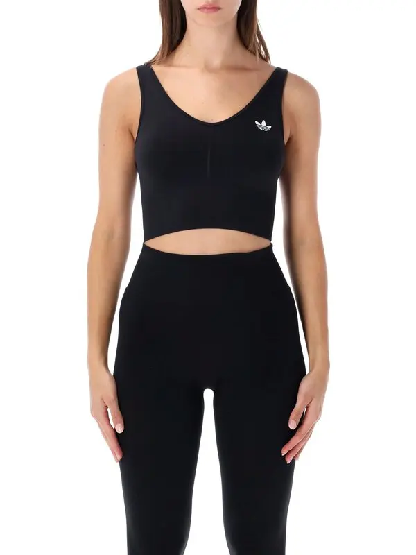 ADIDAS ORIGINALS Cropped Athletic Tank Top - Nero