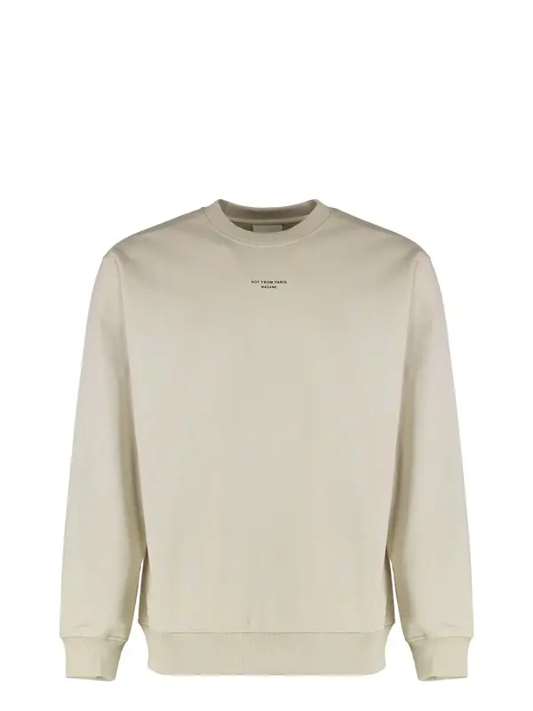 Drole De Monsieur Slogan Classic Cotton Hoodie - Sand