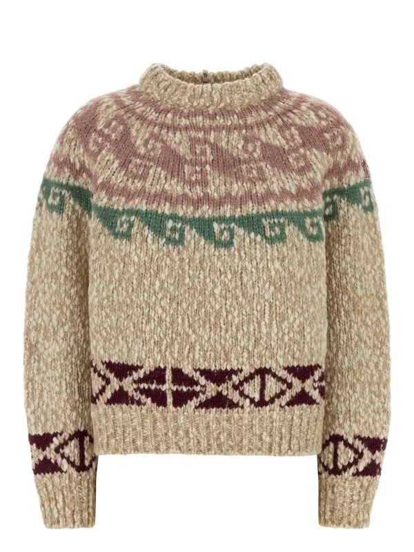 Moncler Embroidered Wool-blend Sweater - Printed