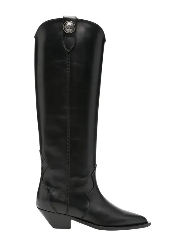 VIA ROMA 15 Calf Leather Boots - Black