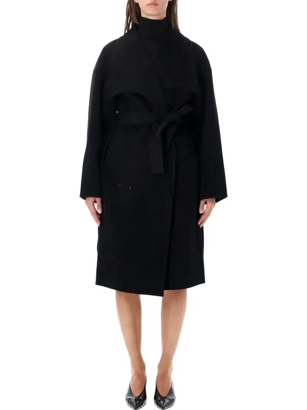 THE GARMENT Belted Wrap Coat - Nero
