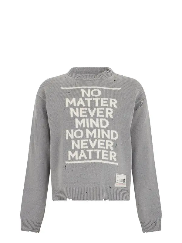 Mihara Yasuhiro Phrase Mini Cropped Hoodie - Grey