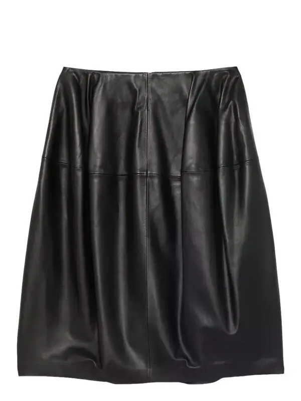 TOTEME Sculptural Leather Skirt - Black