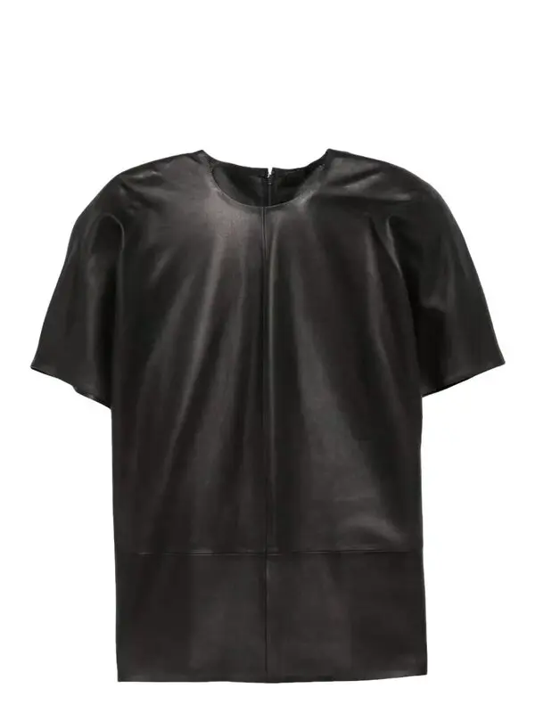 TOTEME Cocoon Leather Top - Black