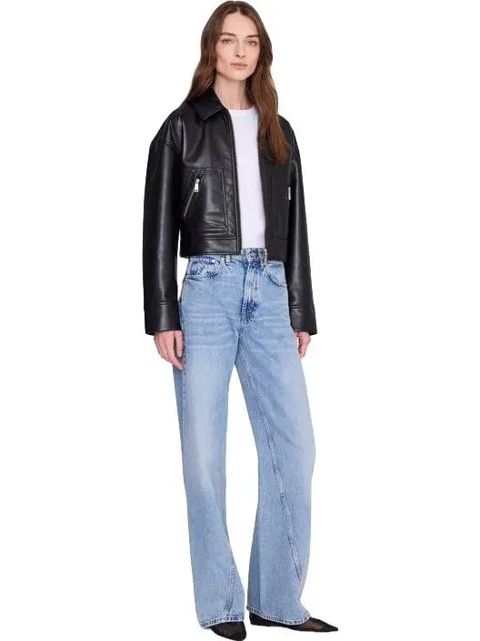ANINE BING Assan Recycled Leather Jacket - Black