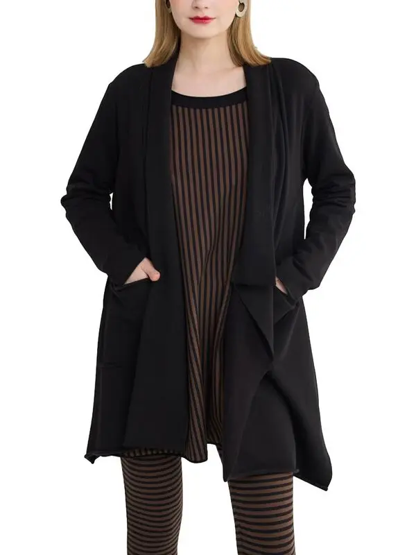 LUUKAA Valeria Fleece Cardigan - Black
