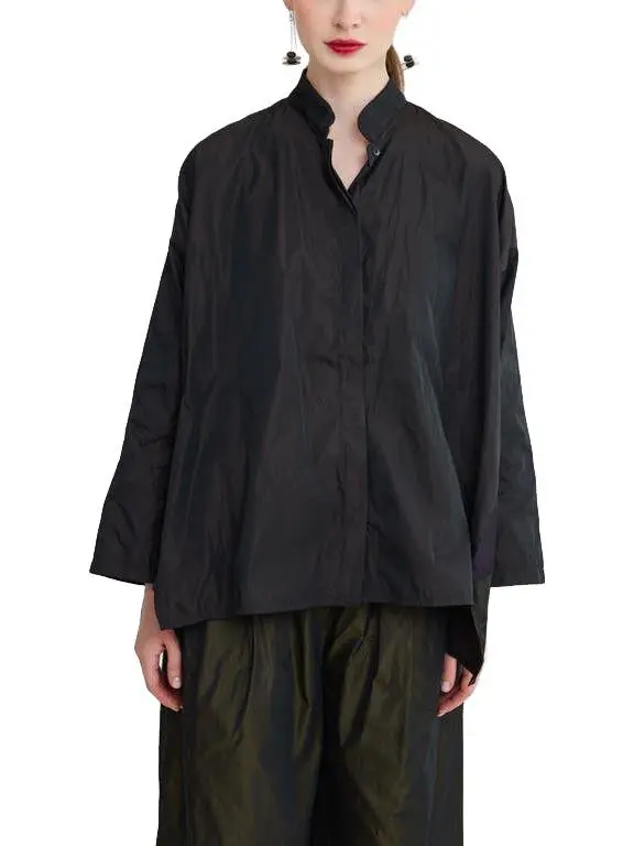 LUUKAA Poet Taffeta Shirt Jacket - Brown
