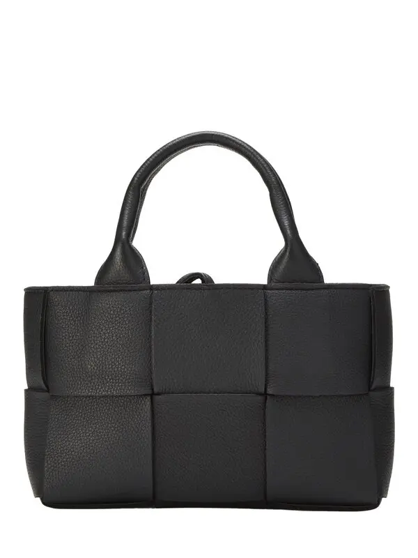 Bottega Veneta Calfskin Maxi Intrecciato Candy Arco Tote - Black