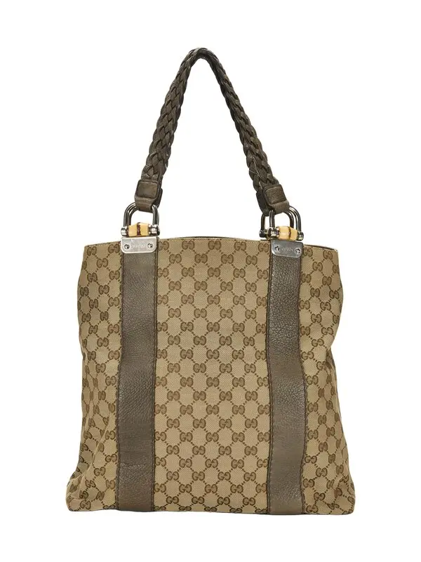 Gucci Original Gg Bamboo Bar Tote - Green