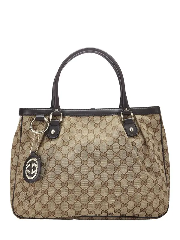 Gucci Original Gg Zip Sukey Handbag - Brown