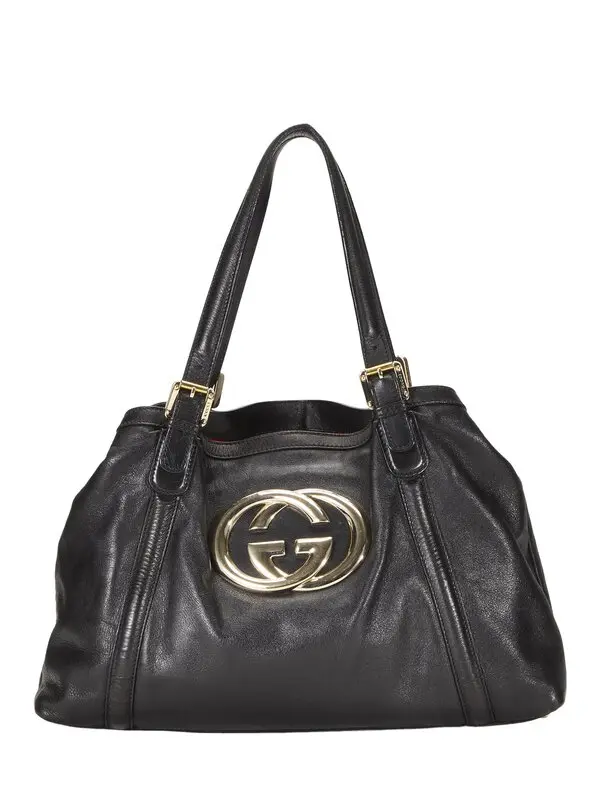 Gucci Leather Britt Shoulder Bag - Black