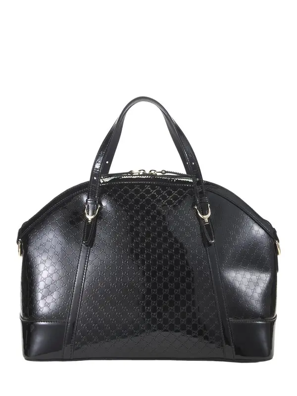 Gucci Patent Microssima Nice Top Handle Bag - Black