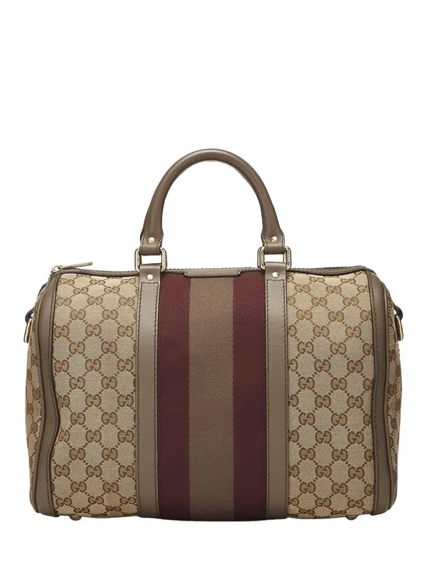 Gucci Original Gg Vintage Web Boston Bag - Grey