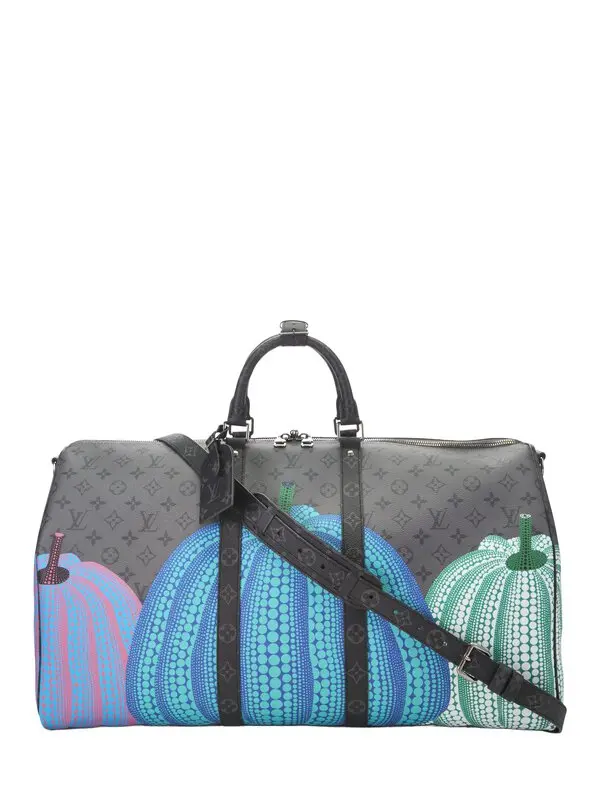 LOUIS VUITTON Yayoi Kusama X Monogram Eclipse Pumpkin Dots Keepall Bandouliere 55 - Grey