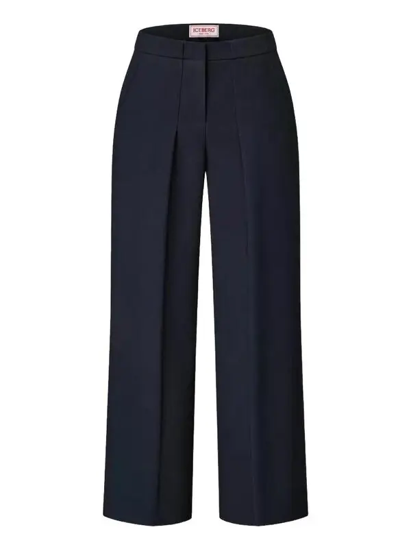 Iceberg Pleated Wide-leg Trousers - Blue