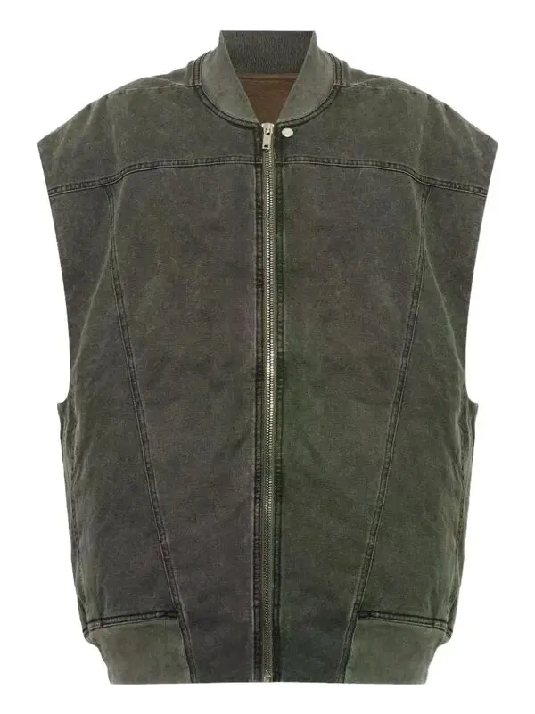 Rick Owens Jumbo Flight Oversized Denim Vest - Grey