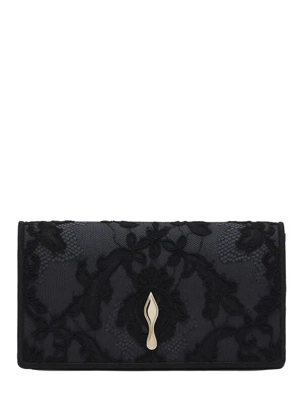 CHRISTIAN LOUBOUTIN Bettina Crepe Satin Clutch - Black