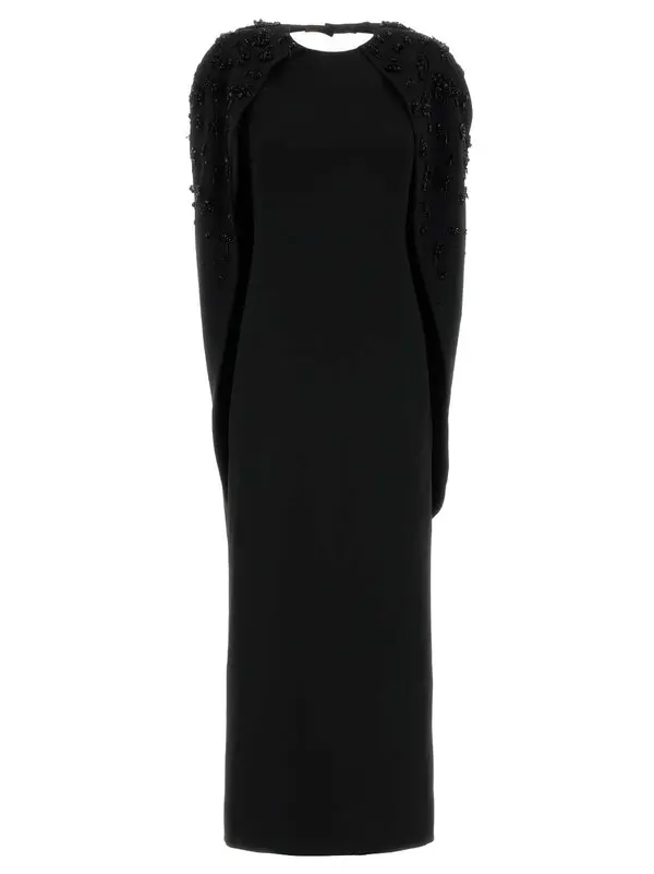 Alberta Ferretti Stretch Crepe Long Dress - Black