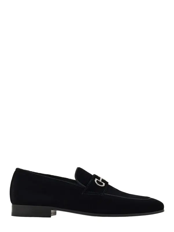 FERRAGAMO Gancini Horsebit Loafer - Black