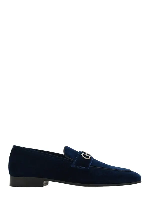 FERRAGAMO Gancini Horsebit Loafer - Blue