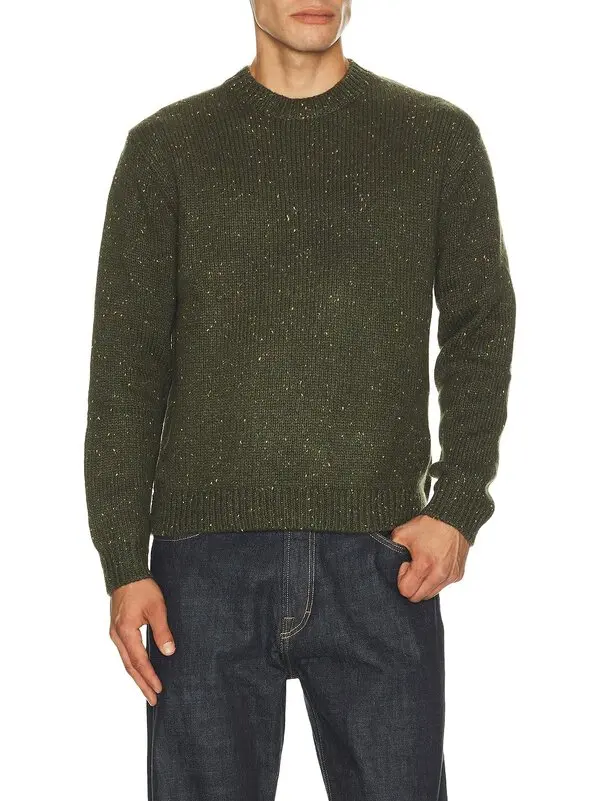 PERCIVAL Rhodes Boxy Knitted Crew In Green - Forest