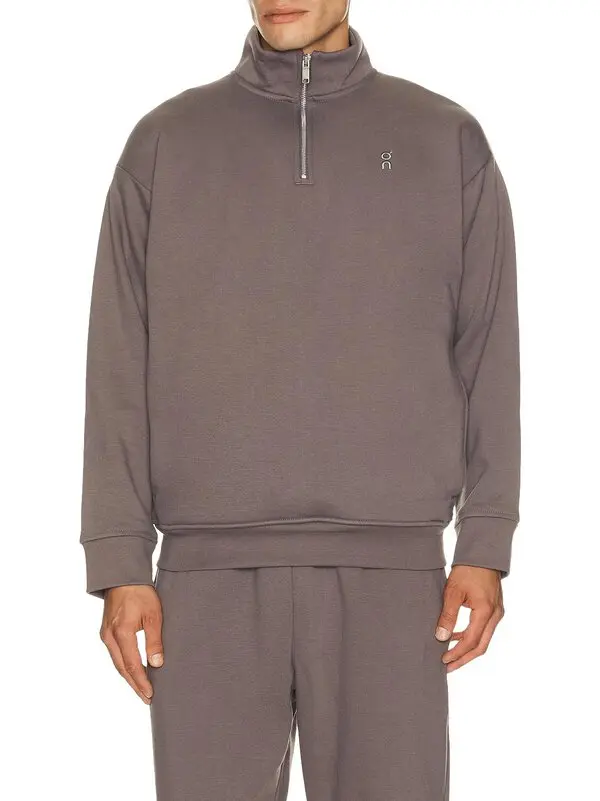 On Club Collective 1/4 Zip In Grey - Ember
