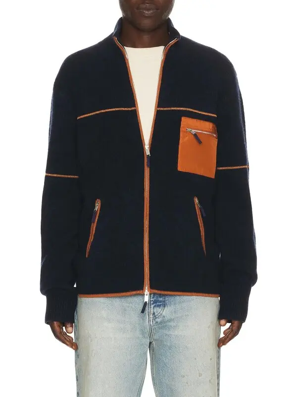 Guest In Residence Felted Louis Jacket In Navy - Midnight
