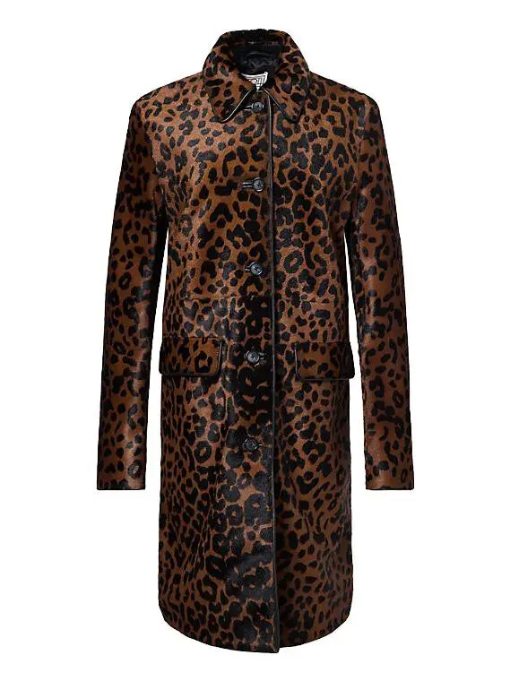 TOTEME Print Calf Hair Coat - Leopard