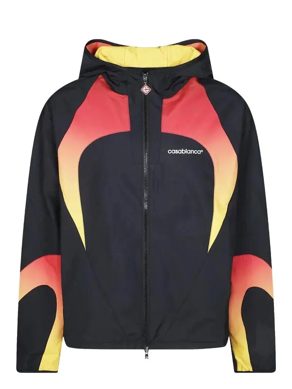 Casablanca Zip Up Hooded Jacket - Black
