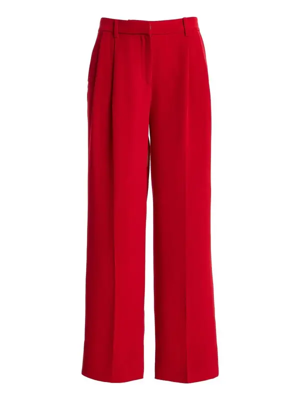 Prabal Gurung Four-ply Silk Crepe Tailored Straight Leg Pants - Red