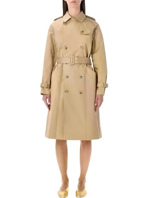 A.p.c. Double-breasted Belted Trench Coat - Neutrals