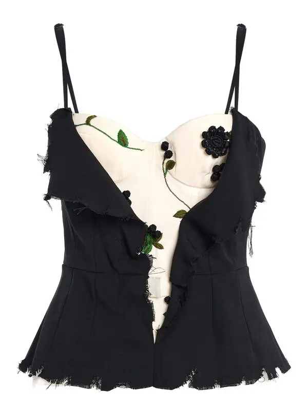 Altuzarra Fran Satin Contrast-panel Top - Multi