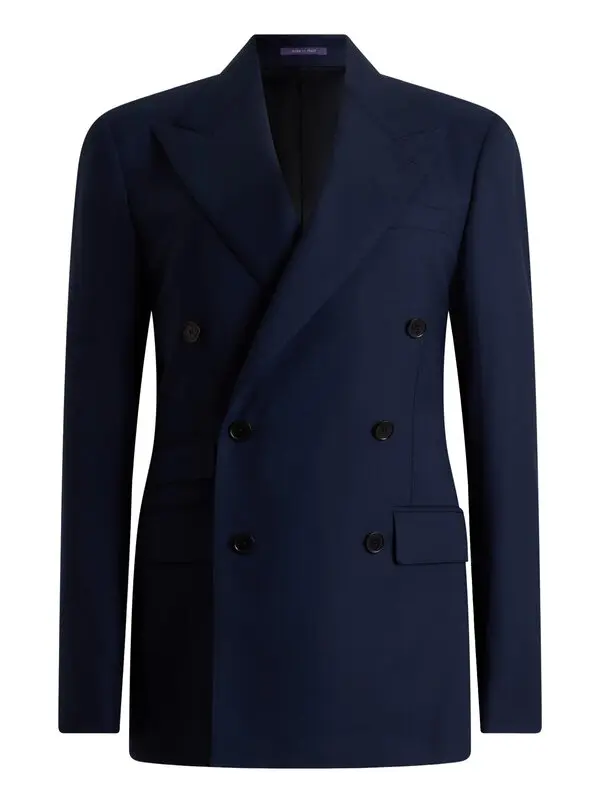 Ralph Lauren Eric Double-breasted Wool Blazer - Navy