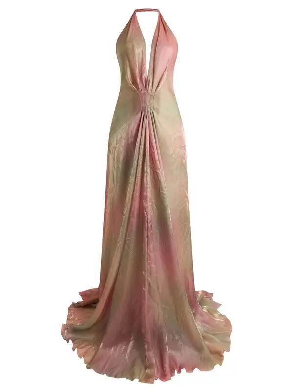 Ralph Lauren Kazia Crinkled Organza Gown - Multi