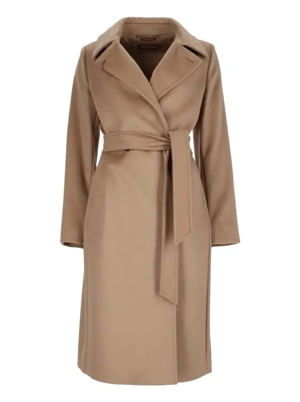 Max Mara Wool Overcoat In Vestaglia Style - Beige