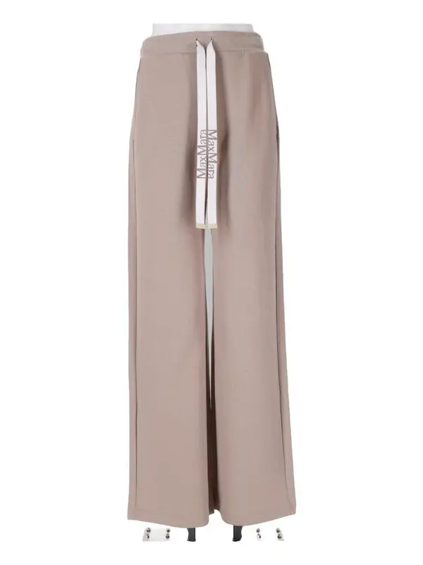 Max Mara Bali Wide-leg Cotton-polyester Pants - Beige