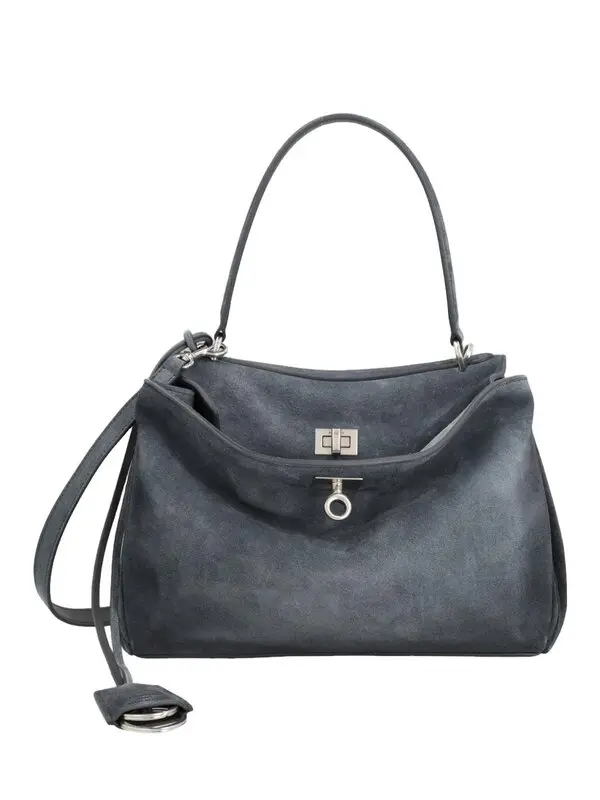 Balenciaga Rodeo Mini Calfskin Suede Tote Bag - Grey