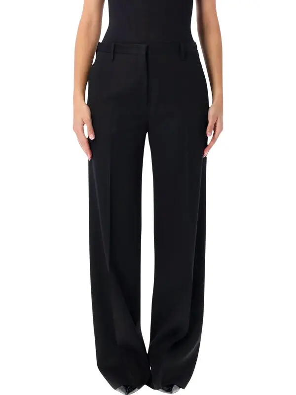 Fendi High-waist Wide-leg Trousers - Nero