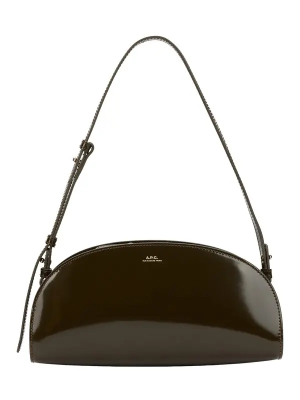 A.p.c. Curved Leather Shoulder Handbag - Brown