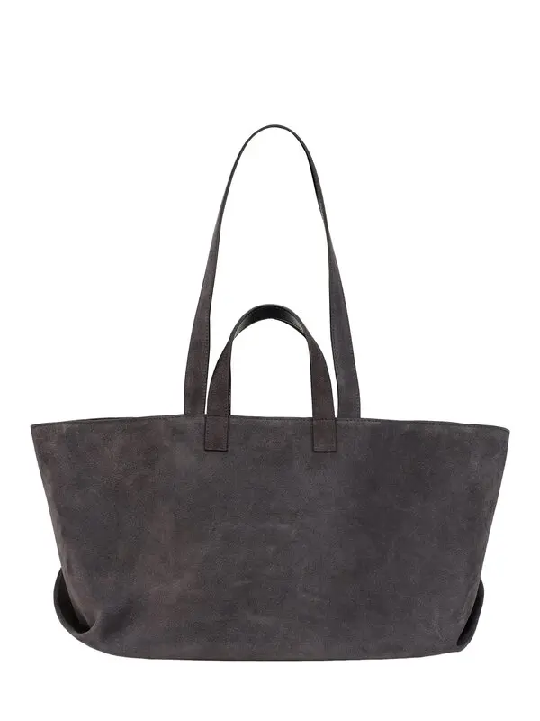 A.p.c. Gray Suede Tote Handbag With Pouch - Grey