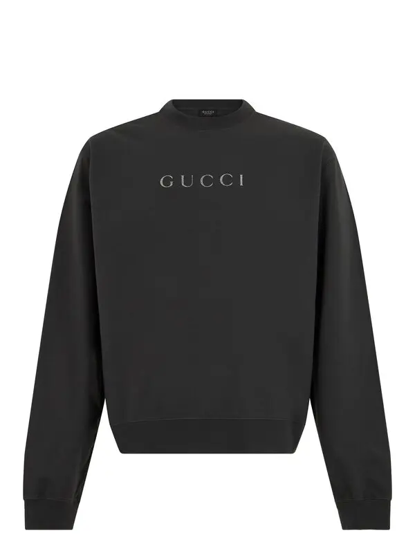Gucci Logo Knit Sweater With Minimal Design - Black